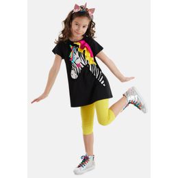 DENOKIDS Jungen Hausanzug "Zebracorn", Gr. 128, schwarz, 95% Baumwolle;5% Elasthan, animal-print, Basic, Homewear-Sets, mit Einhorn-Zebra Print