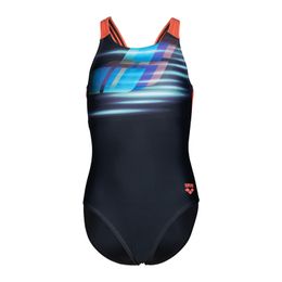 arena M&auml;dchen Badeanzug "GIRL'S arena FADING SWIMSUIT V BACK L f&uuml;r M&auml;dchen", schwarz, Gr. 164, Obermaterial: 80% Polyamid, 20% Elasthan, Badeanz&uuml;ge