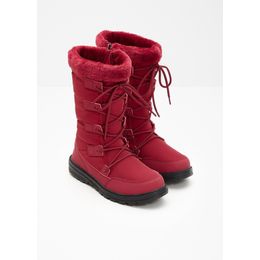bonprix Schn&uuml;rstiefel, rot, Gr.38, Warmer Winter Schn&uuml;r Boot mit profilierter Laufsohle, aus Vegan