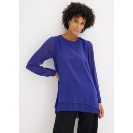 bonprix Vokuhila Long-Tunika, blau