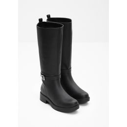 bonprix Stiefel, schwarz, Gr.37, Moderner Stiefel mit dekorativer Schnalle
