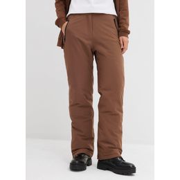 bonprix Ski-Funktionshose warm wattiert mit Schneefang, braun, Gr.44, Skihose wasserabweisend