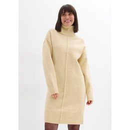 bonprix Strickkleid mit Ziernaht, beige