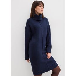 bonprix Strickkleid mit Ziernaht, blau