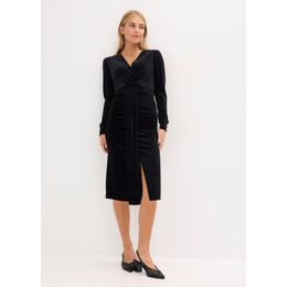 bonprix Midikleid aus flie&szlig;endem Samt, schwarz