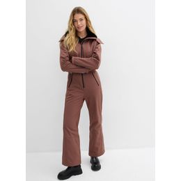 bonprix wasserabweisender warmgef&uuml;tterter Softshell-Skianzug, braun, Gr.46, wasserabweisender, warmgef&uuml;tterter Softshell-Skianzug