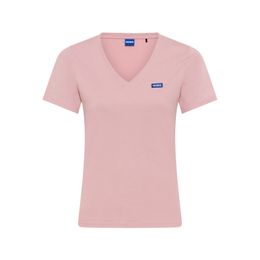 HUGO BLUE Damen T-Shirt "Classic Tee"light, pastel pink 681, Gr. XXL, unifarben, Single Jersey, Obermaterial: 100% Baumwolle, Shirts, mit Rundhals,