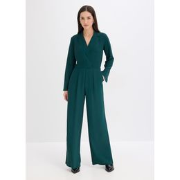 bonprix Jumpsuit, gr&uuml;n, Gr.48, Jumpsuit mit Reverkragen und Gummizug hinten in der Taille