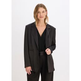 bonprix Oversize-Blazer aus Satin, schwarz