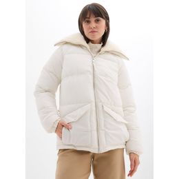 bonprix Steppjacke mit Teddykragen, wei&szlig;, Gr.50, Steppjacke mit Teddykragen