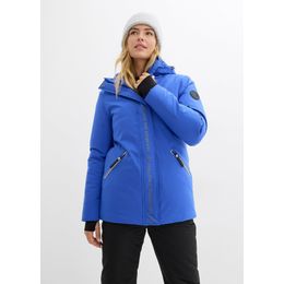 bonprix wasserdichte Ski Funktions-Jacke, blau, Gr.44, Lange Skijacke mit verschlie&szlig;baren Taschen und Schneefang, weit geschnitten