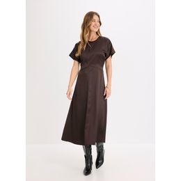 bonprix Midikleid, braun, Satin