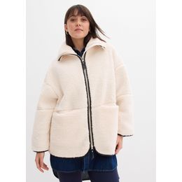 bonprix Oversize Teddy-Fleece Jacke, wei&szlig;, Gr.44/46 (L), Oversize Teddy-Fleece Jacke