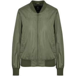 Bomberjacke Brandit "Brandit Brandit Women Jula Bomberjacket", Damen, Gr. L, olive, 100% Polyester, unifarben, normal, amerikanischer Ausschnitt, Jacken Bomberjacke
