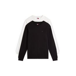 Tommy Jeans Herren Longsleeve "TJM SLIM 2PACK L/S EXT", schwarz-wei&szlig;, Gr. XXXL, Single Jersey, Obermaterial: 100% Baumwolle, Shirts