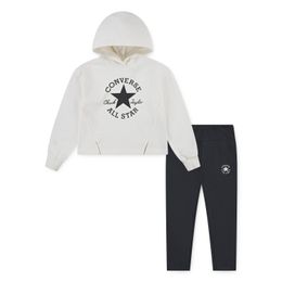 Converse M&auml;dchen Hoodie "CNVG DCTP HOODIE & LEGGING SET"schwarz matter, Gr. 134, Obermaterial: 60% Baumwolle, 40% Polyester. Kapuzenfutter: 65%