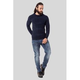 Cipo & Baxx CIPO & BAXX Herren Strickpullover "Pullover", blau, Gr. XXL, unifarben, Feinstrick, 50% Baumwolle, 50% Polyacryl, Pullover, im modernen Design