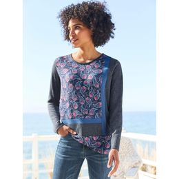 Heine Damen Langarmshirt "Druck-Shirt", bunt, Gr. 34, gemustert, mehrfarbig, 78% Polyester, 19% Viskose, 3% Elasthan, Einsatz:5% Elasthan, 95%