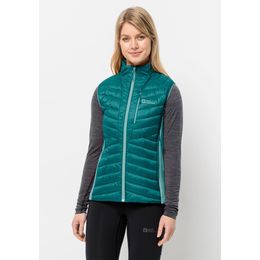 Jack Wolfskin Damen Funktionsweste "ROUTEBURN PRO INS VEST W"sea, grün, Gr. XS, 1. OBERSTOFF 100% POLYESTER 2. OBERSTOFF 93% POLYESTER, 7% ELASTHAN