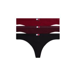 Damen String "3 PACK THONG (EXT.SIZES)", Tommy Hilfiger Underwear, Gr. XS, schwarz, Jersey, Obermaterial: 95% Baumwolle, 5% Elasthan, Unterhosen,