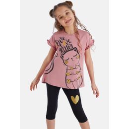 DENOKIDS Jungen Hausanzug "Love Cats", Gr. 98, beige, 95% Baumwolle;5% Elasthan, bedruckt, Homewear-Sets, mit Katzen-Print