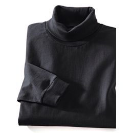 CLASSIC Herren Rollkragenshirt "Rollkragen-Shirt", schwarz, Gr. 48, meliert, unifarben, 100% Baumwolle, Shirts