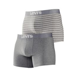 Levi's LEVI'S Herren Boxer, Gr. S, grau, Obermaterial: 95% Baumwolle, 5% Elasthan, bedruckt, gestreift, unifarben, Unterhosen, mit elastischem