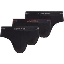 Herren Hipster "HIP BRIEF 3PK", Calvin Klein Underwear, Gr. S, schwarz, Jersey, Obermaterial: 95% Baumwolle, 5% Elasthan, unifarben, Unterhosen, mit