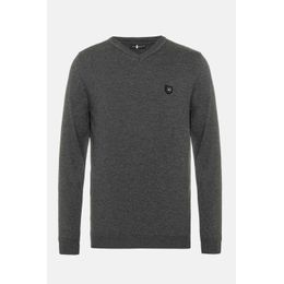 Cipo & Baxx CIPO & BAXX Herren V-Ausschnitt-Pullover "Pullover", grau, Gr. M, unifarben, 65% Polyester, 35% Viskose, Pullover, mit V-Ausschnitt, CP242