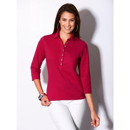 Casual Looks Damen Poloshirt "Poloshirt", rot, Gr. 48, unifarben, 50% Baumwolle, 50% Modal, Shirts
