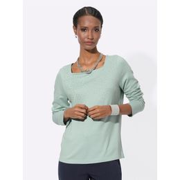 CR&Eacute;ATION L CREATION L Damen Langarmshirt "Langarm-Shirt", gr&uuml;n, Gr. 38, unifarben, 70% Viskose, 27% Polyester, 3% Elasthan, Shirts