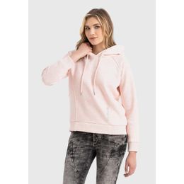Cipo & Baxx CIPO & BAXX Damen Hoodie "HOODIE SWEATSHIRT", rosa, Basic, Gr. L, bedruckt, 70% Baumwolle, 30% Polyester, Sweatshirts, modisch und komfortabel