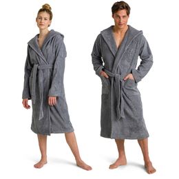 M&ouml;ve Unisex-Bademantel M&Ouml;VE, L:120cm, grau, Walkfrottier, Hausm&auml;ntel, "Superwuschel Kapuze, ideal f&uuml;r Sauna & Spa, Hotelbademantel", in Uni