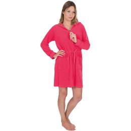 WEWO-Fashion Damenbademantel WEWO FASHION, L:90cm, lila, Leichtfrottee, Hausm&auml;ntel, "031, ideal f&uuml;r Sauna & Spa, Hotelbademantel, Morgenmantel", & Tunnelzug zum
