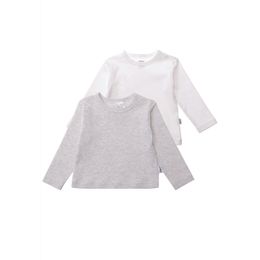 Liliput Jungen Langarmshirt, grau, Gr. 98, meliert, 100% Baumwolle, Shirts, mit praktischen Druckkn&ouml;pfen