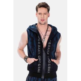Cipo & Baxx CIPO & BAXX Herren Sweatweste "Westen", blau, Gr. M, tarnfarben, 96% Baumwolle, 4% Elasthan, Westen, mit Mustermix, CL-297