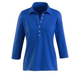 Casual Looks Damen Poloshirt "Poloshirt", blau, Gr. 36, unifarben, 50% Baumwolle, 50% Modal, Shirts