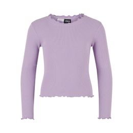 Urban Classics Mädchen Longsleeve "Urban Classics Damen Girls Short Rib Longsleeve"lila, Gr. 110, unifarben, 97% Baumwolle, 3% Elasthan, Shirts