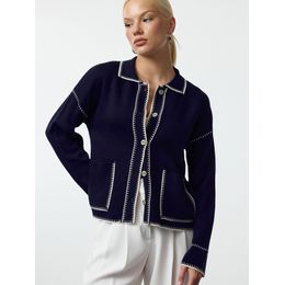 Trendyol Strickjacke Damen Gr&ouml;&szlig;e M ecru / indigo