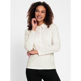 Casual Looks Damen Poloshirt "Poloshirt", beige, Gr. 50, unifarben, 95% Baumwolle, 5% Elasthan, Shirts