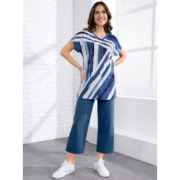 Damen Longshirt "Longshirt", blau, Gr. 38, gemustert, mehrfarbig, 100% Baumwolle, Shirts