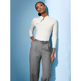 CR&Eacute;ATION L CREATION L Damen Langarmshirt "Baumwoll-Shirt", beige, Gr. 42, unifarben, 95% Baumwolle, 5% Elasthan, Shirts