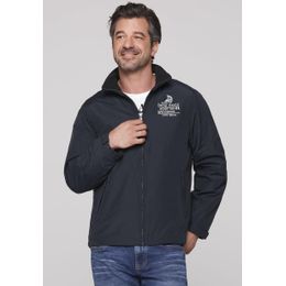 CAMP DAVID Herren Windbreaker, blau, Gr. XL, unifarben, Obermaterial: 58% Baumwolle, 42% Polyester, Jacken, mit Logostickereien