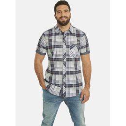 Jan Vanderstorm Herren Karohemd "Kurzarmhemd AGNE", grün, Gr. XXXL, Obermaterial: 70% Baumwolle CO. 30% Leinen LI., Hemden, im Karo-Design