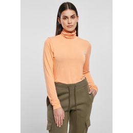 Urban Classics M&auml;dchen Langarmshirt "Urban Classics Damen Ladies Modal Turtleneck Longsleeve"papaya, Gr. S, unifarben, 77% Modal, 23% Polyester,
