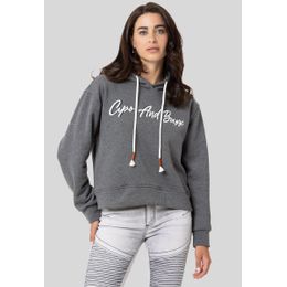 Cipo & Baxx CIPO & BAXX Damen Sweatshirt "SWEATSHIRT", grau, Basic, Gr. S, bedruckt, 70% Baumwolle, 30% Polyester, Sweatshirts, ein sportlich-l&auml;ssiges