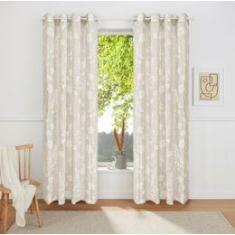 Gardine OTTO HOME, B:135cm H:175cm, beige, Polyester, Polyester, recyceltes Polyester (rPET), Gardinen, "Linnah", halbtransparent, strukturiert,