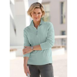 Casual Looks Damen Fleeceshirt "Fleece-Shirt", gr&uuml;n, Gr. 40, meliert, unifarben, 100% Polyester, Shirts