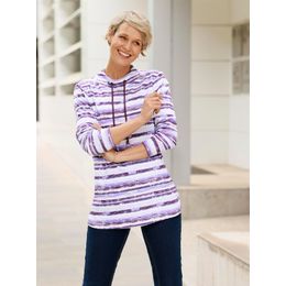 Classic Basics Damen Langarmshirt "Langarm-Shirt", lila, Gr. 50, gemustert, gestreift, mehrfarbig, 100% Baumwolle, Shirts