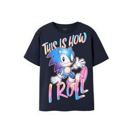 name it T-Shirt 'NKMDarius Sonic' Jungen Gr&ouml;&szlig;e 122/128 hellblau / dunkelblau / hellpink / wei&szlig;